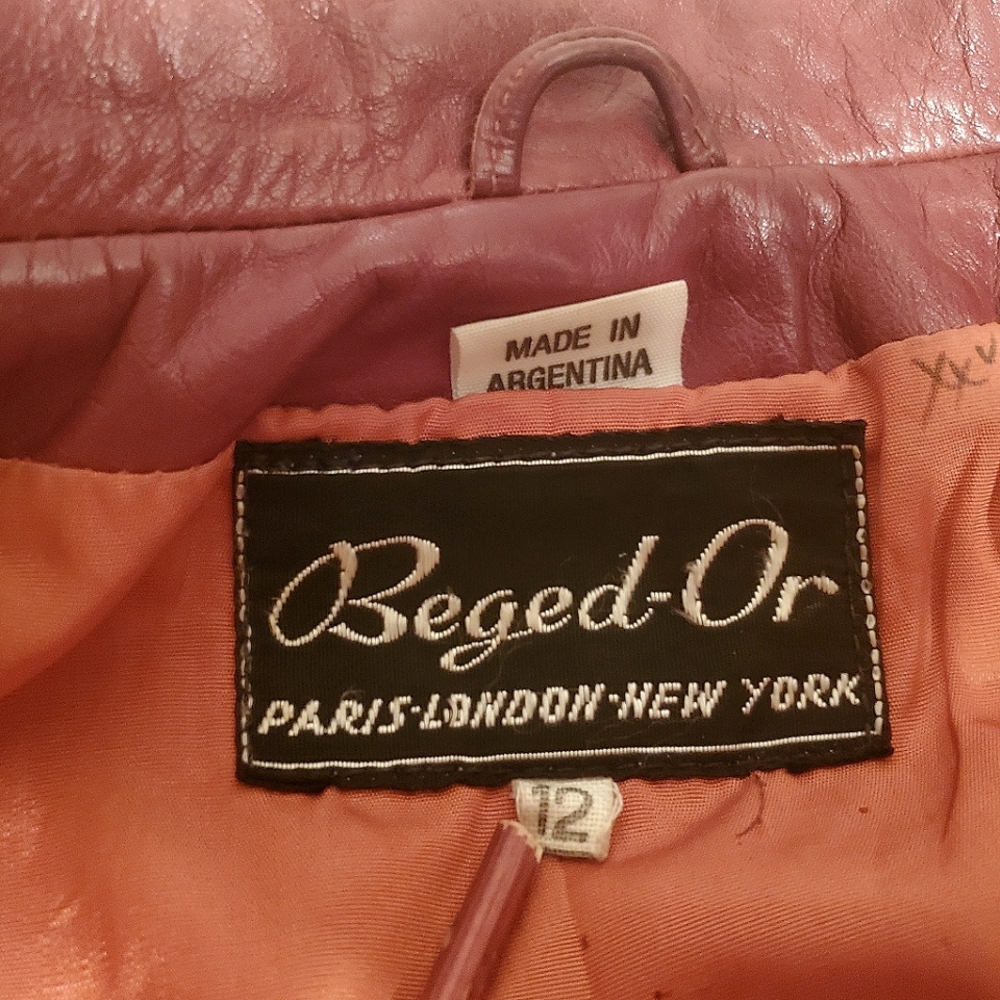 70s Beged-Or Leather Jacket, Rust Orange-Brown, Vinta… - Gem